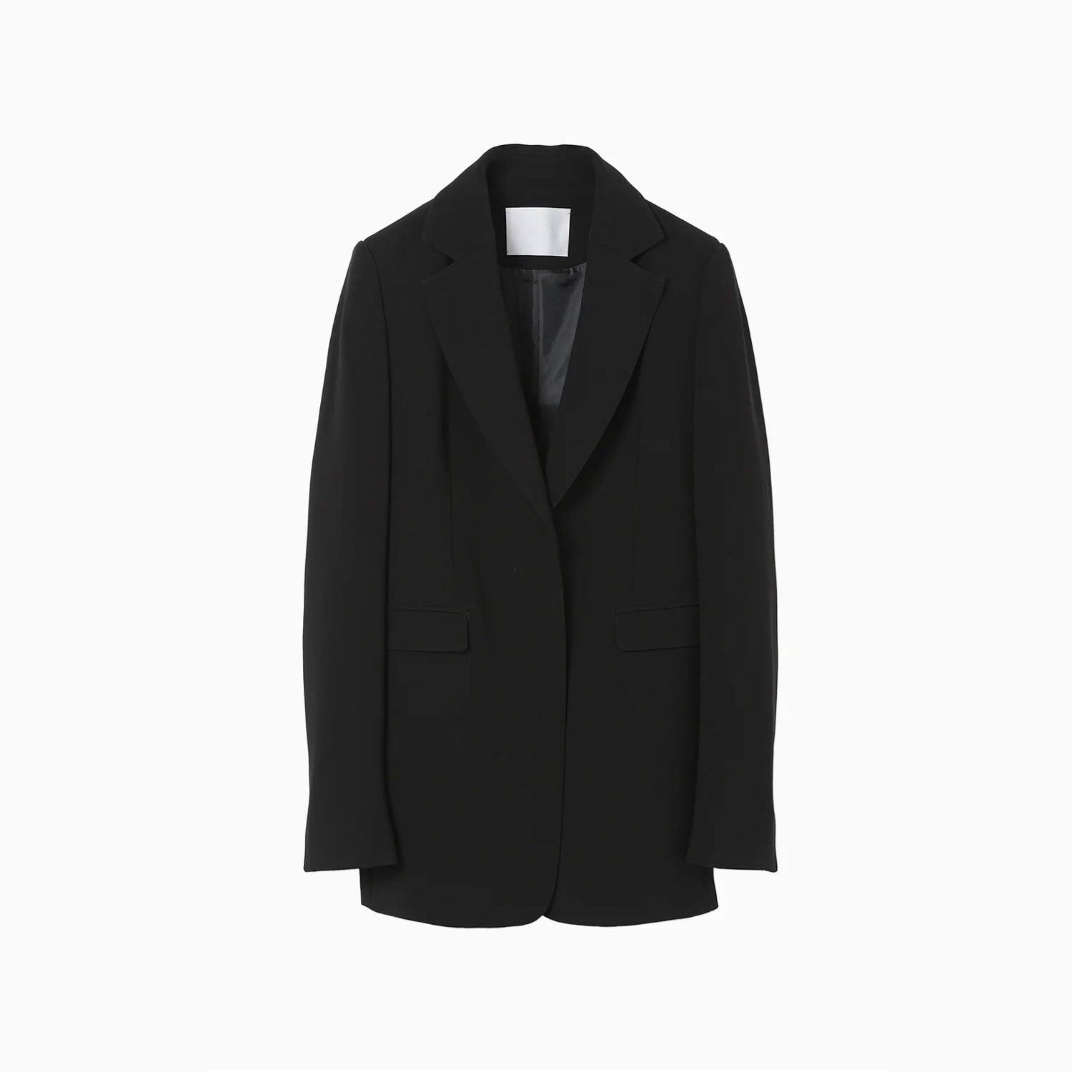 Acetate Polyester Collarless Suit Jacket - black – THEMARKET